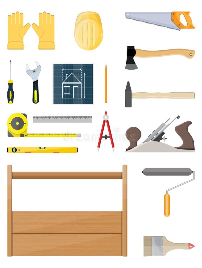 Construction Tools Set. Carpentry Instruments Stock Vector ...