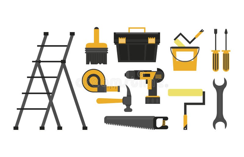 Construction tools set stock vector. Illustration of concept - 134988968