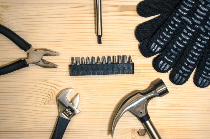 Construction Tools Stacked in a Circle. Construction Concept Stock ...