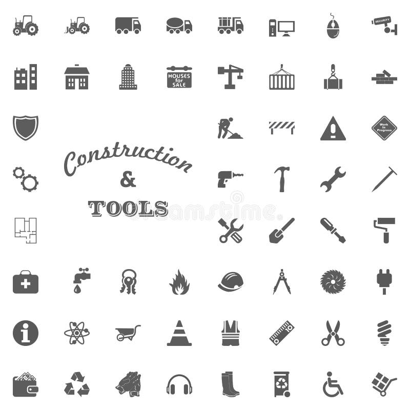 Construction and Tools Text Letter Icon. Construction and Tools Vector ...