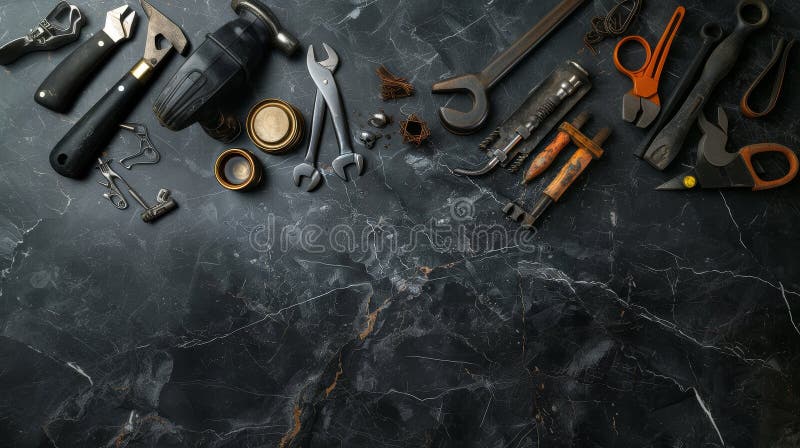 Assortment of Classic Construction Tools Elegantly Displayed on a ...