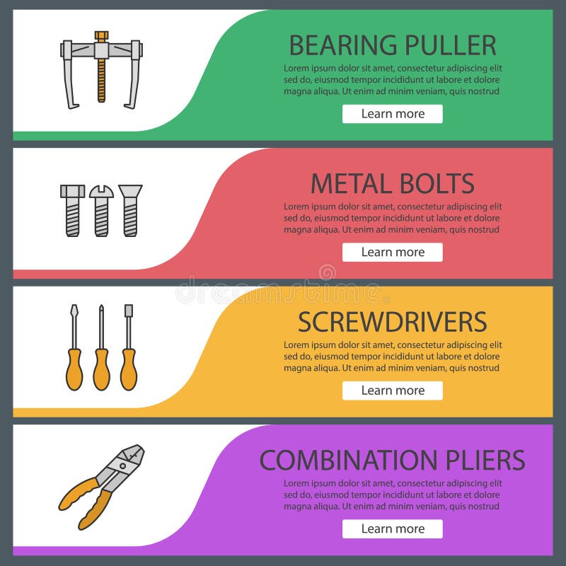 Construction Tools Web Banner Templates Set Stock Vector - Illustration ... Construction Tools Web Banner Templates Set Stock Vector - Illustration ...