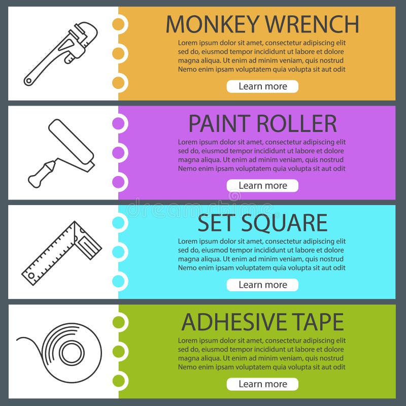 Construction Tools Web Banner Templates Set Stock Illustration ... Construction Tools Web Banner Templates Set Stock Illustration ...