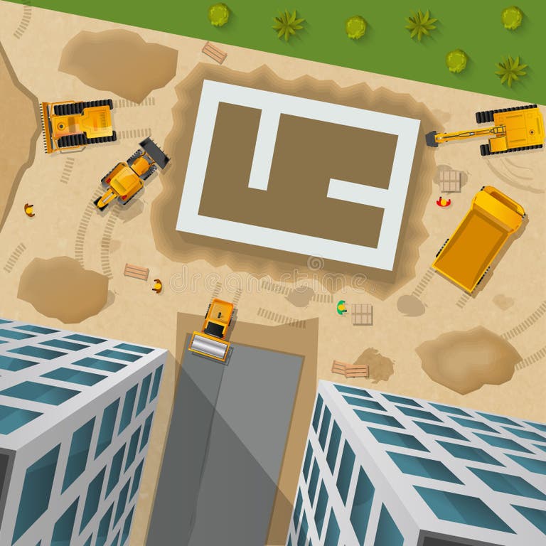 Top View Construction Vehicles Stock Illustrations – 75 Top View ...