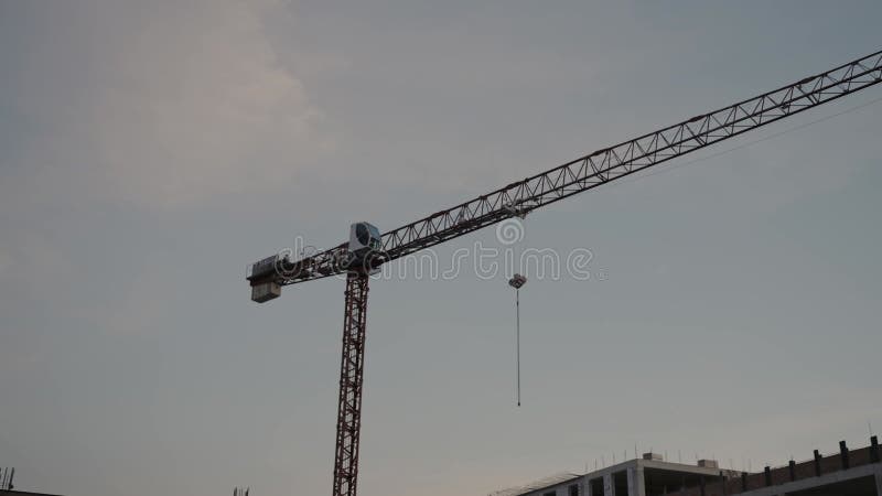 Construction Tower Crane at Construction Site, Blue Sky Background ...