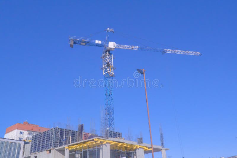 Construction Tower Crane on a Construction Site. Editorial Photography ...