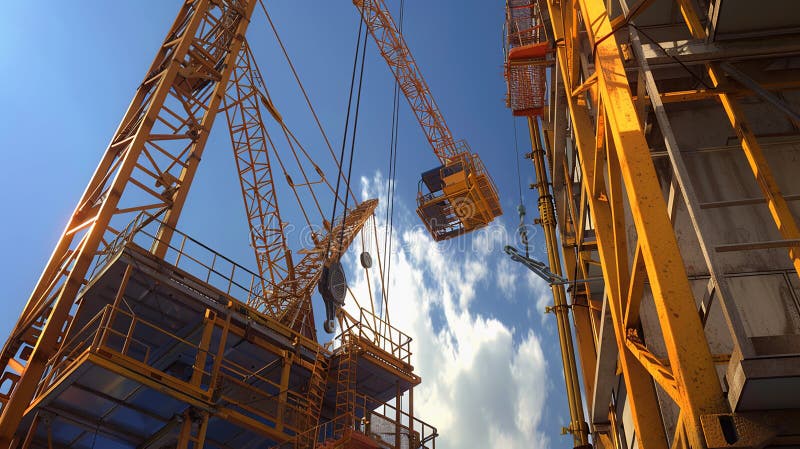 Construction of Tower Crane Using Torque Stock Image - Image of ...