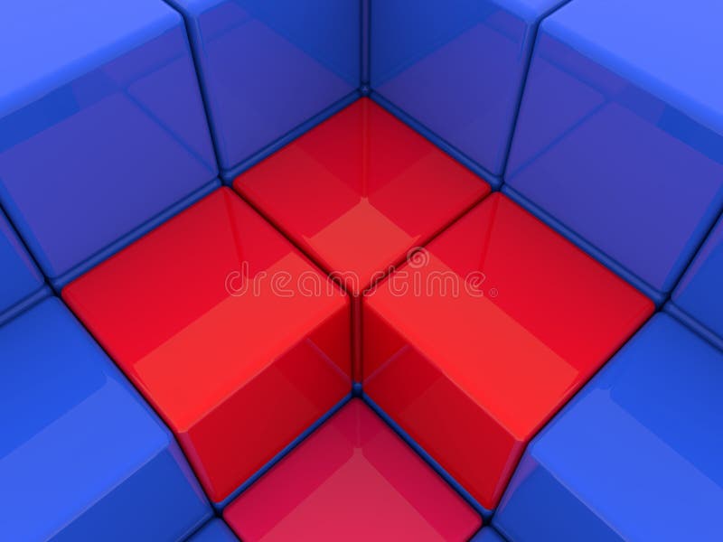 Construction of Toy Blocks in Red and Blue Stock Illustration ...