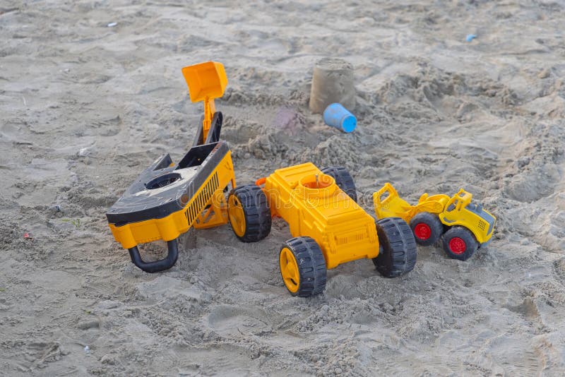 Construction Toys Beach Sand Stock Photo - Image of turkey, whells ...