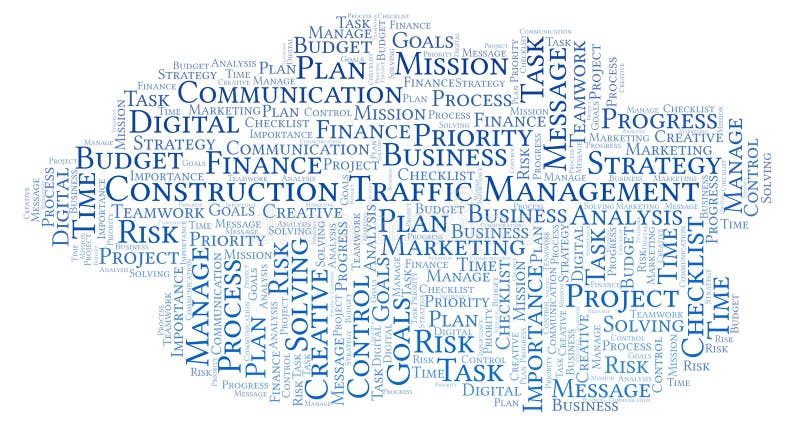 Construction Management Word Cloud, Made with Text only. Stock ...
