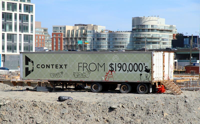 Construction Trailers editorial stock image. Image of heavy - 25751429