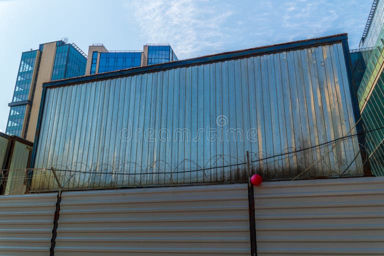 Construction Trailers for Workers on a Construction Site Against the ...