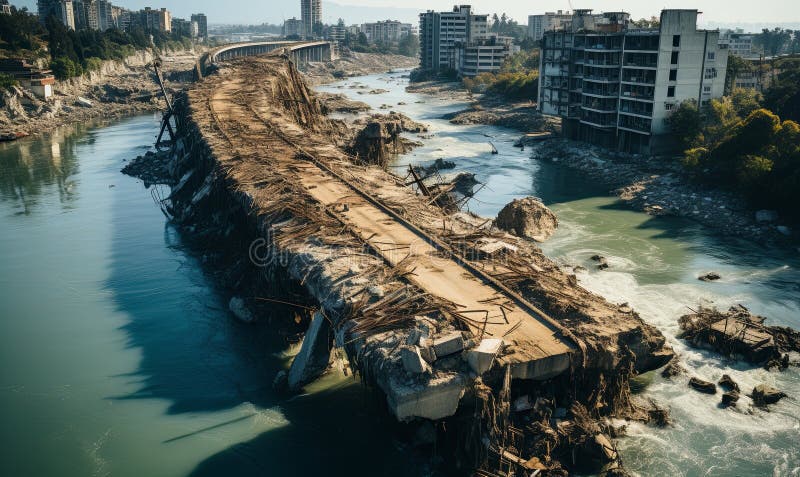 Construction of Train Bridge Over River Stock Image - Image of ...