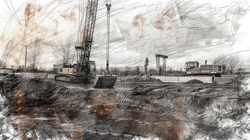 Construction Transformation: from Color To Pencil Sketch. Generative AI ...