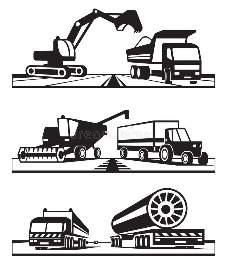 Construction Transportation Stock Vector - Illustration of icon ...