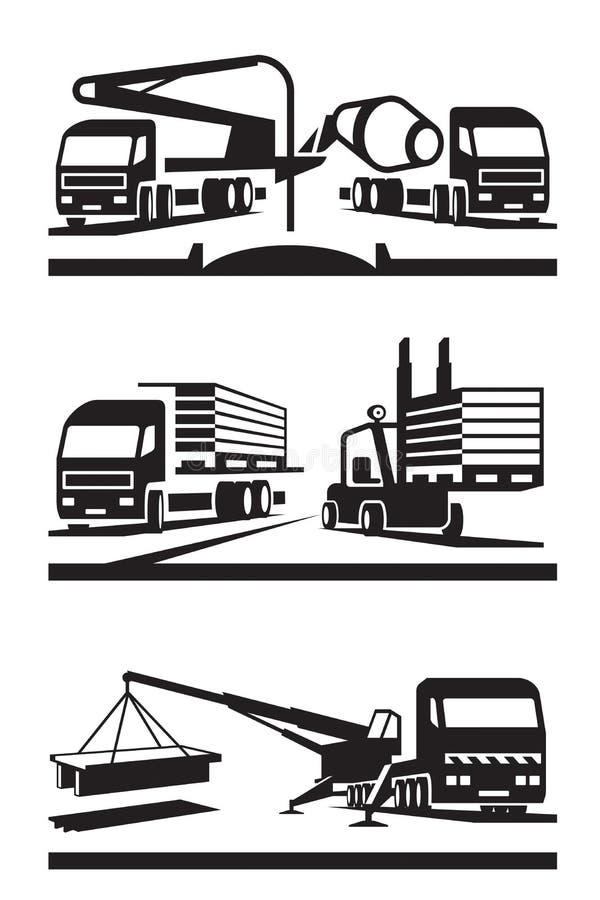 Construction Transportation Stock Vector - Illustration of icon ...