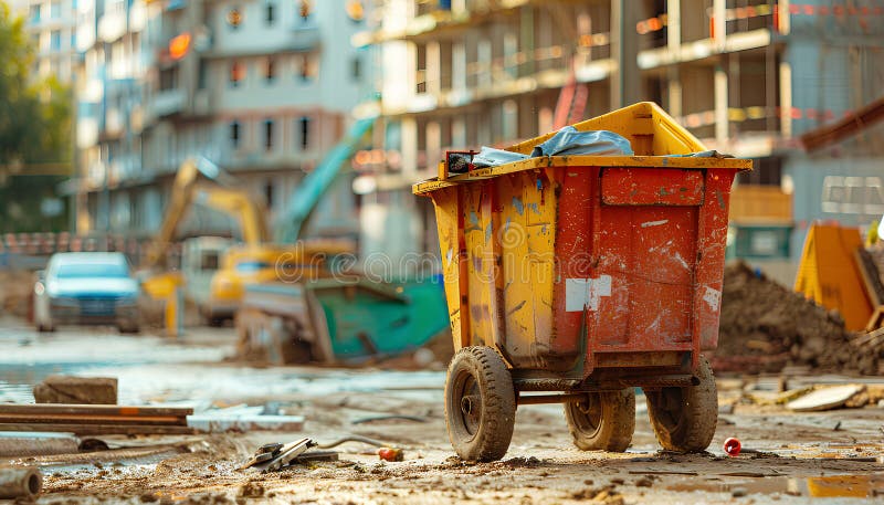 Construction Trolley for Cleaning at a Construction Site. Tool for ...