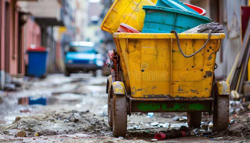 Construction Trolley for Cleaning at a Construction Site. Tool for ...