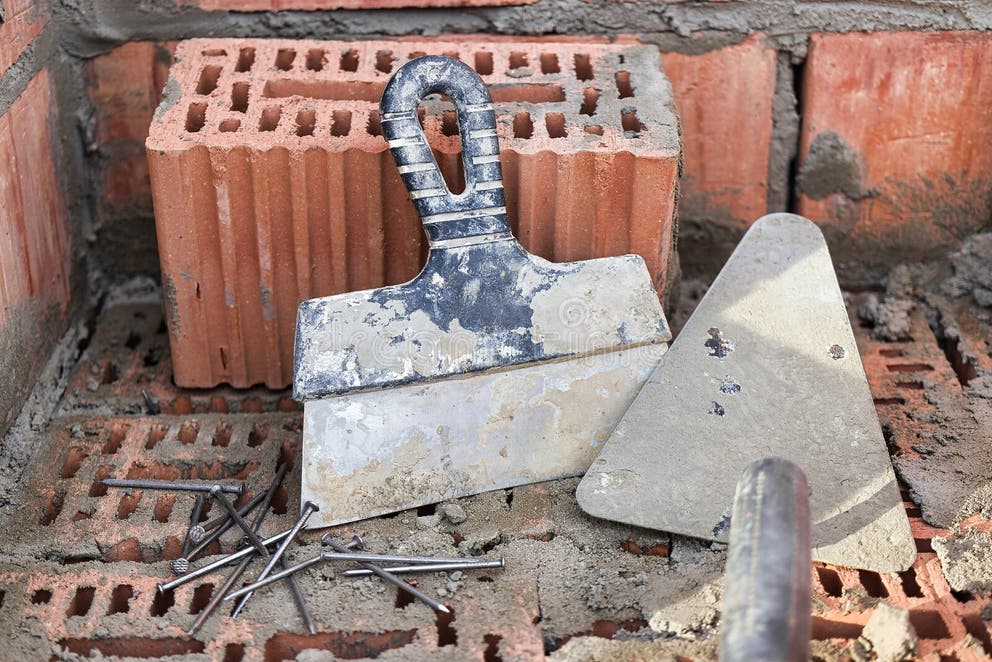 Construction Trowel for Laying Bricks and Blocks. Construction Tool of ...