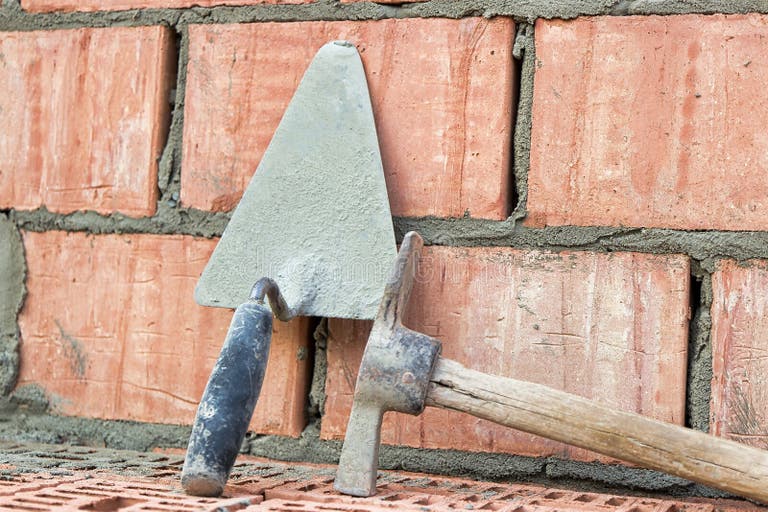 Construction Trowel for Laying Bricks and Blocks. Construction Tool of ...