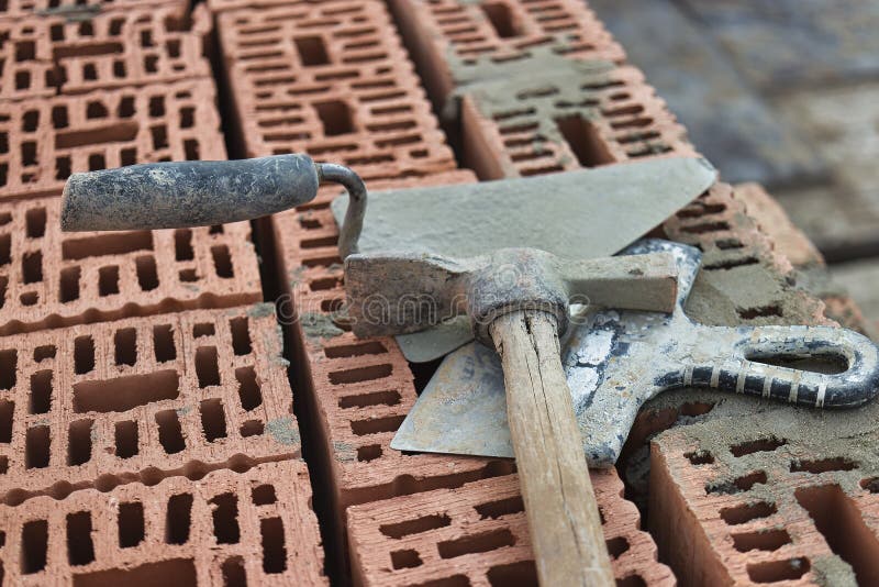 Construction Trowel for Laying Bricks and Blocks. Construction Tool of ...