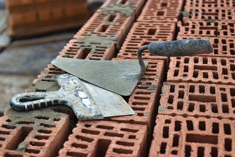 Construction Trowel for Laying Bricks and Blocks. Construction Tool of ...