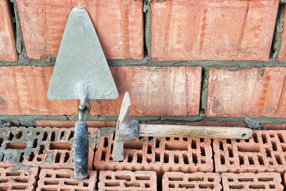 Construction Trowel for Laying Bricks and Blocks. Construction Tool of ...