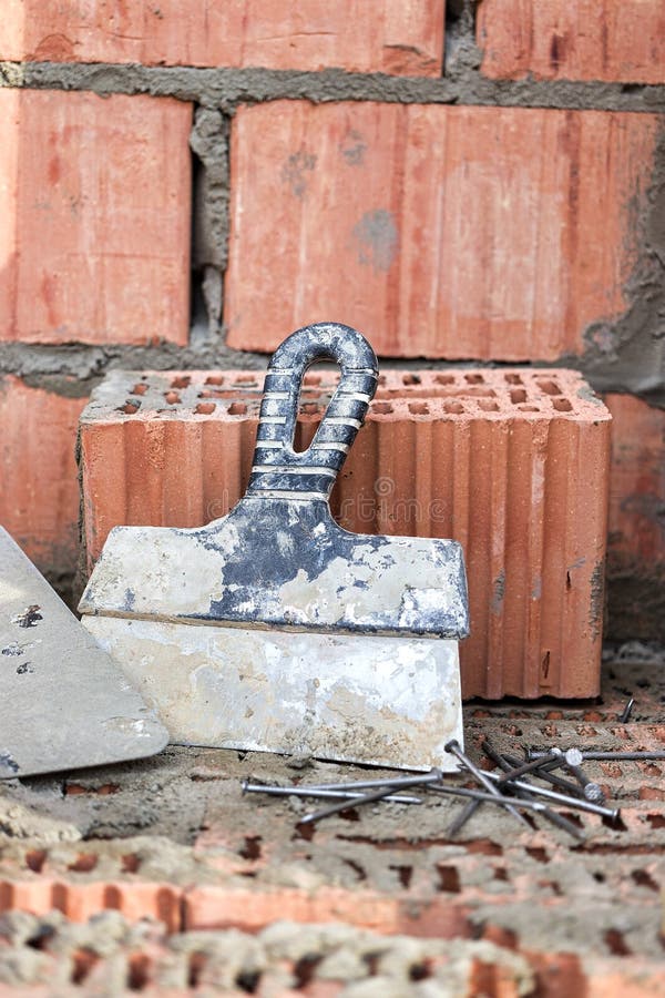 Construction Trowel for Laying Bricks and Blocks. Construction Tool of ...