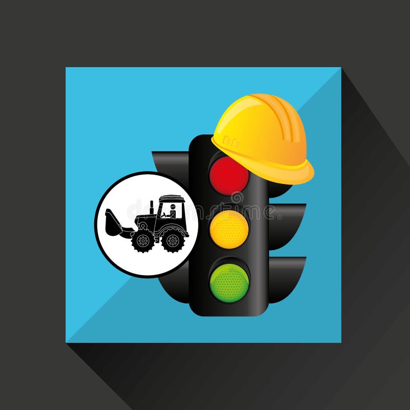 Construction Truck Concept Traffic Light Helmet Design Stock Vector ...
