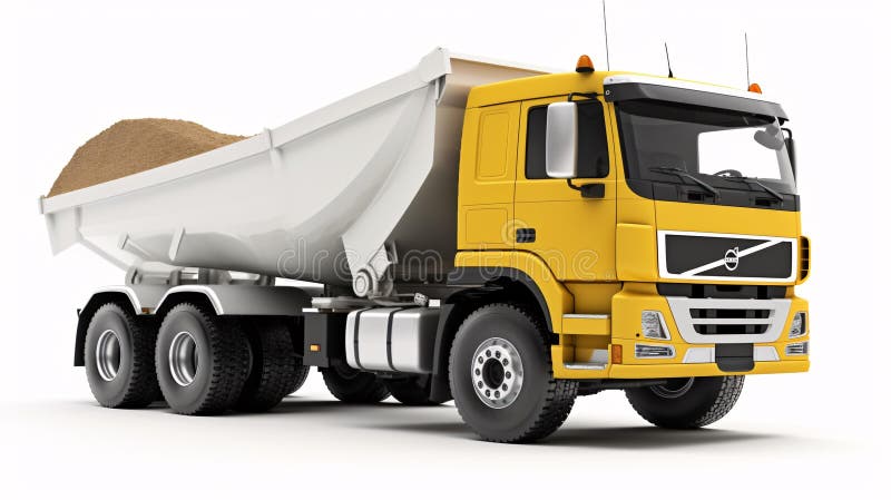 Construction Truck with White Background Generative Ai Stock Photo ...