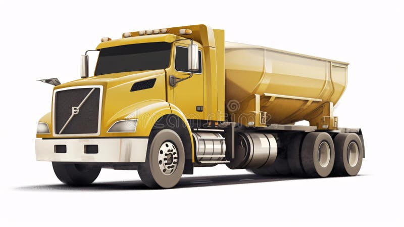 Construction Truck with White Background Generative Ai Stock ...