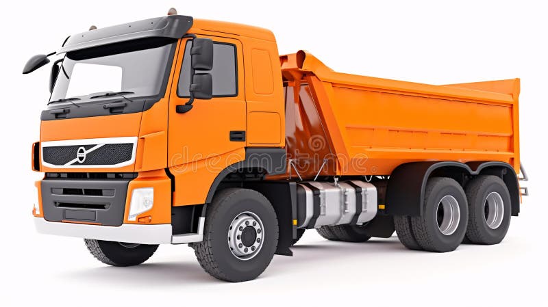 Construction Truck with White Background Generative Ai Stock Image ...