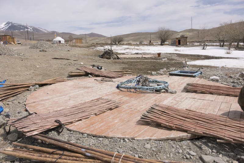 Construction Turkic yurts stock image. Image of construction - 90915329