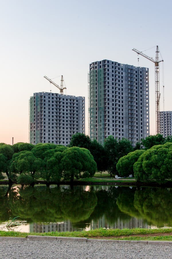 New Uncompleted Residential High-rise Building of Reinforced Concrete ...