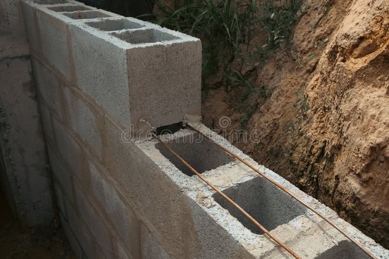 Construction of the Underground Part of the House from Concrete Blocks ...