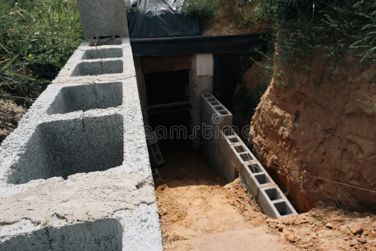 Construction of the Underground Part of the House from Concrete Blocks ...