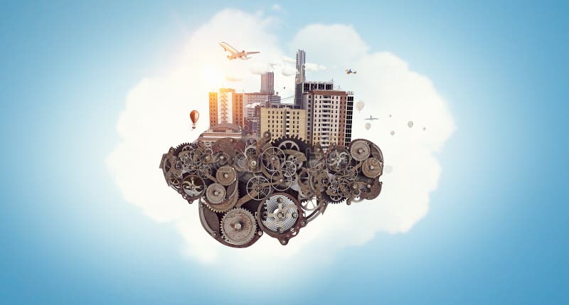 Construction and Urban Development. Mixed Media Stock Illustration ...