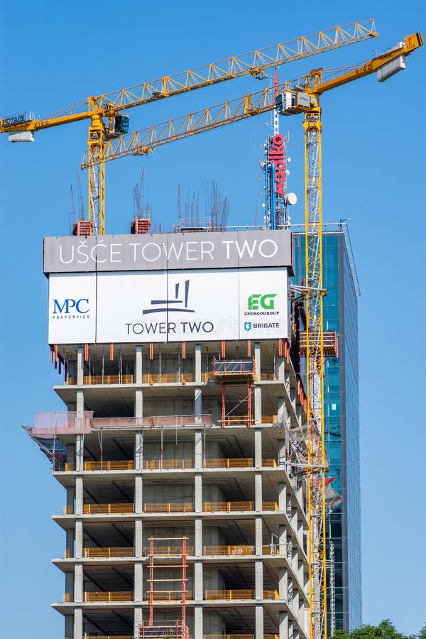 Construction of Usce Tower Two Office Building in Belgrade, Serbia ...