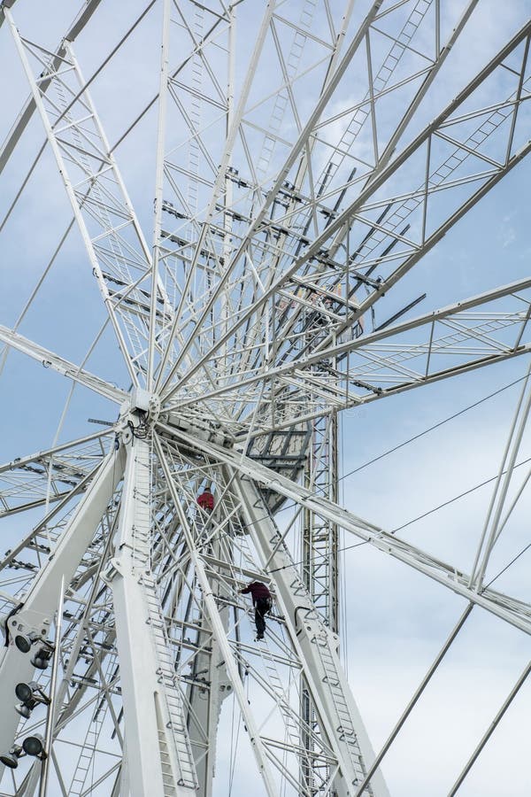 Construction of Usual Popular Carousel in the City Stock Photo - Image ...
