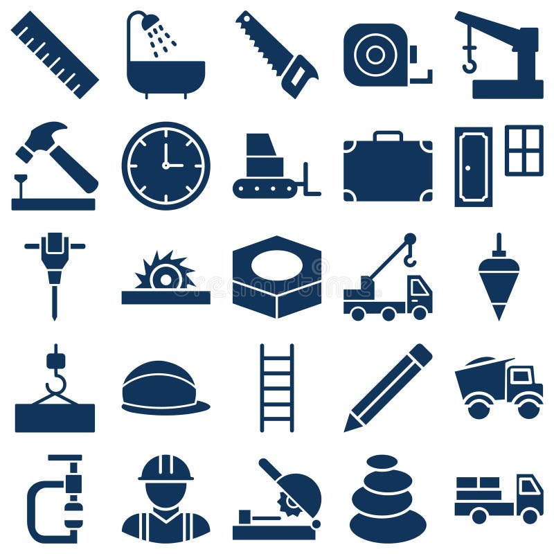 Construction Vector Icons Set Every Single Icon Can Be Easily Modified ...