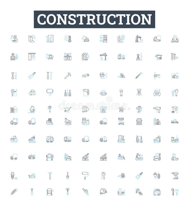 Build Materials Icons, Signs, Outline Symbols, Concept Linear ...