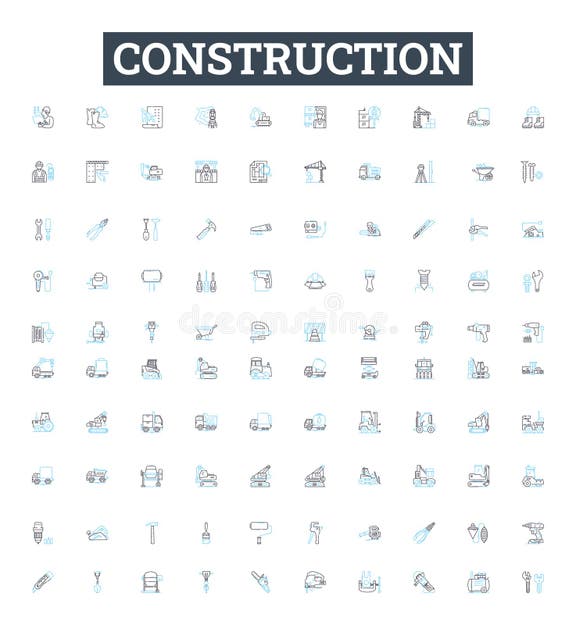 Construction Vector Line Icons Set. Build, Structure, Construct ...