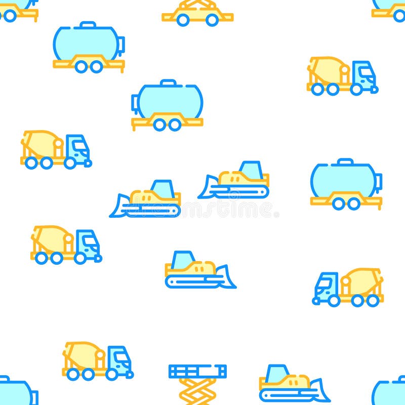 Construction Vehicle Collection Icons Set Isolated Illustration Stock ...