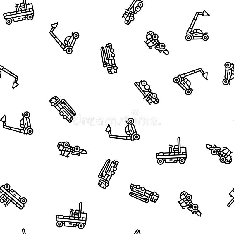 Construction Vehicle Heavy Work Seamless Pattern Vector Stock Vector ...
