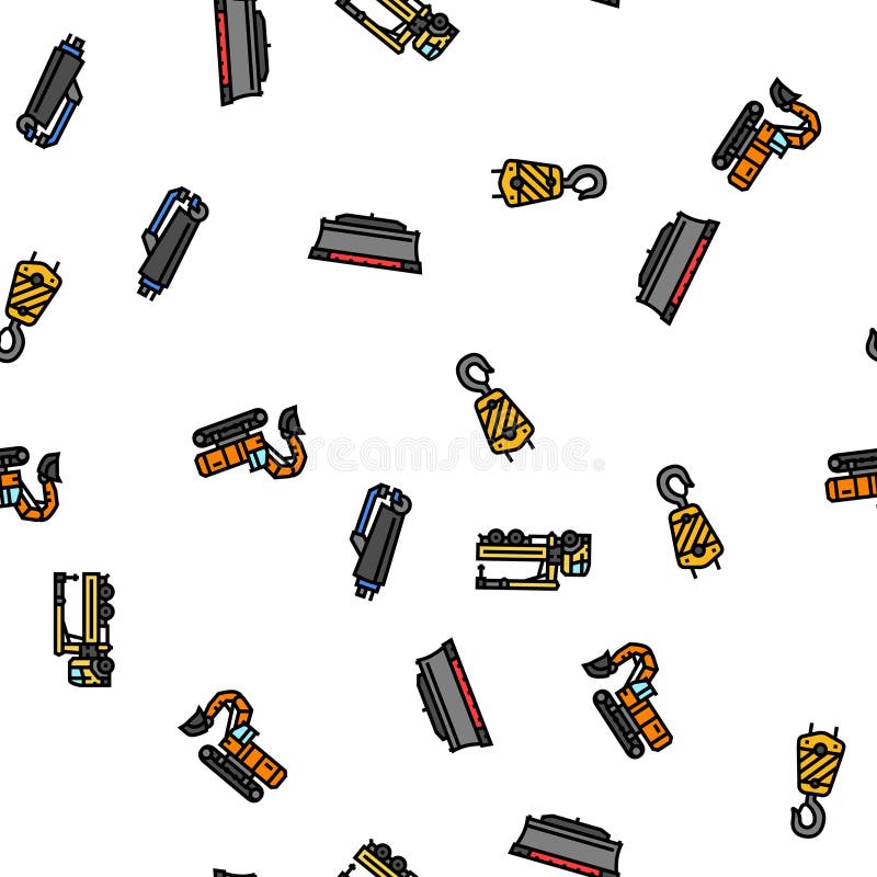 Construction Vehicle Heavy Work Seamless Pattern Vector Stock Vector ...