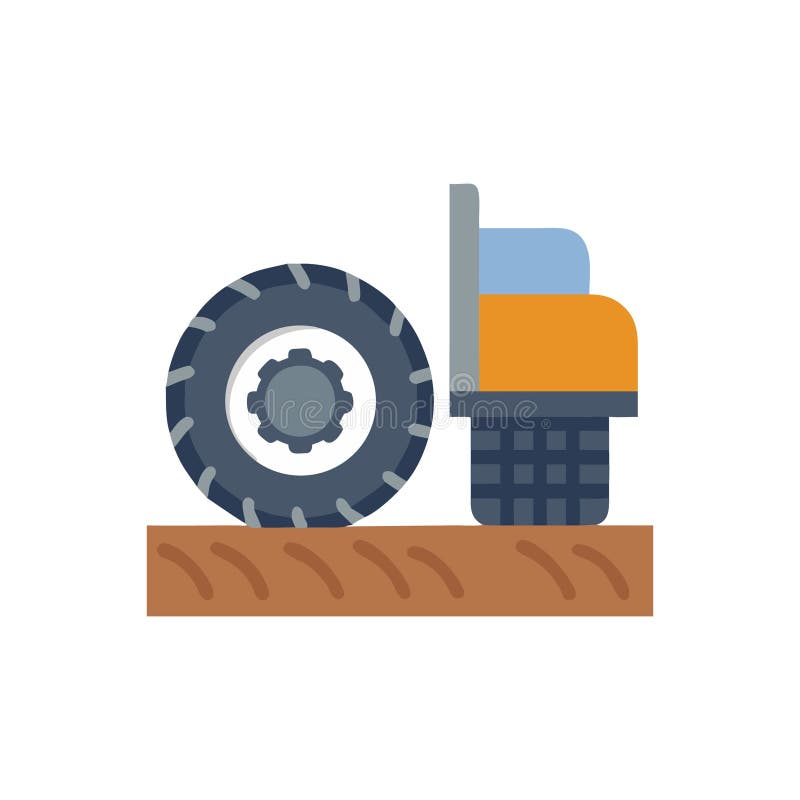 Construction Vehicle Tire Icon for Heavy Duty Usage Stock Illustration ...