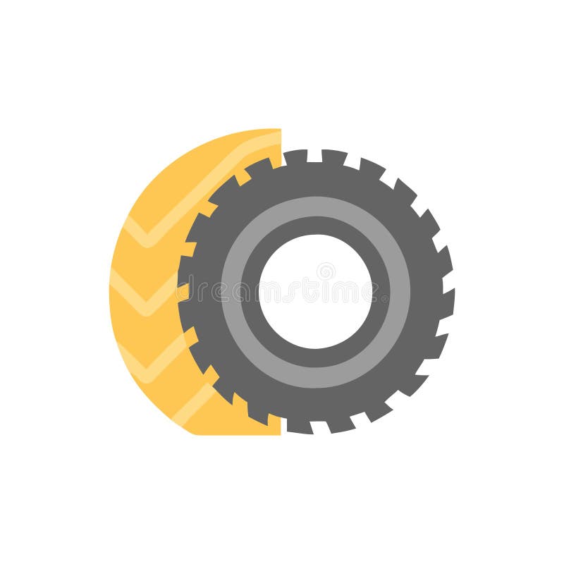 Construction Vehicle Tire Icon for Maintenance Checks Stock Image ...