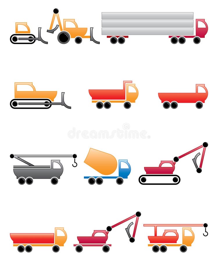 Construction Vehicles Set. Heavy Machines Stock Vector - Illustration ...