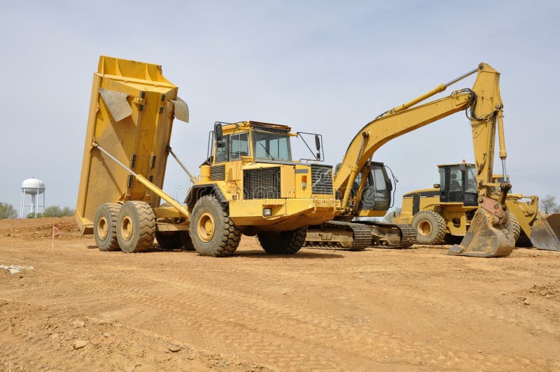 Construction vehicles stock image. Image of labor, excavate - 24423903