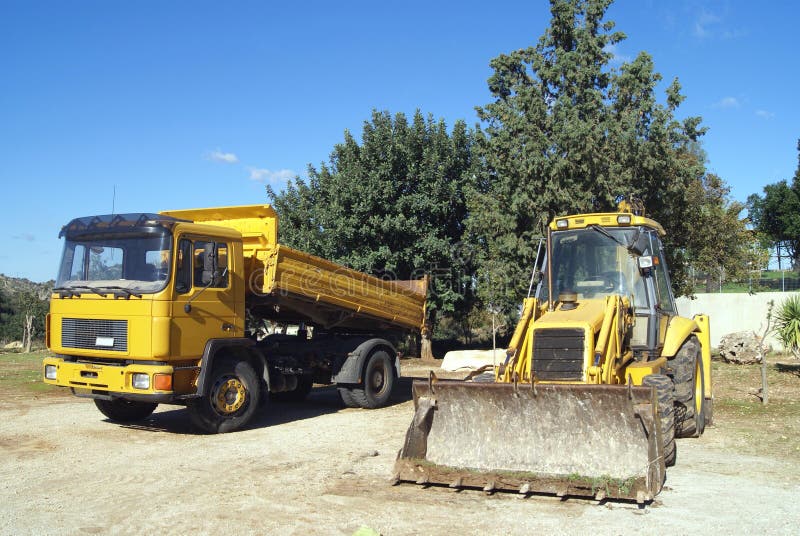Construction vehicles stock image. Image of machinery - 54577163